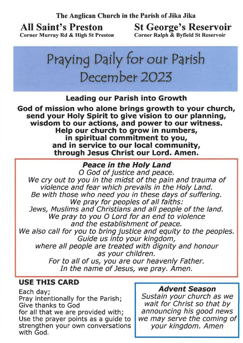 The Anglican Parish of Jika Jika